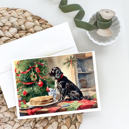 Caroline's Treasures DAC3752GCA7P Boykin Spaniel Christmas Cookies Greeting Cards Pack of 8 Blank Cards with Envelopes Whimsical A7 Size 5x7 Blank Note Cards