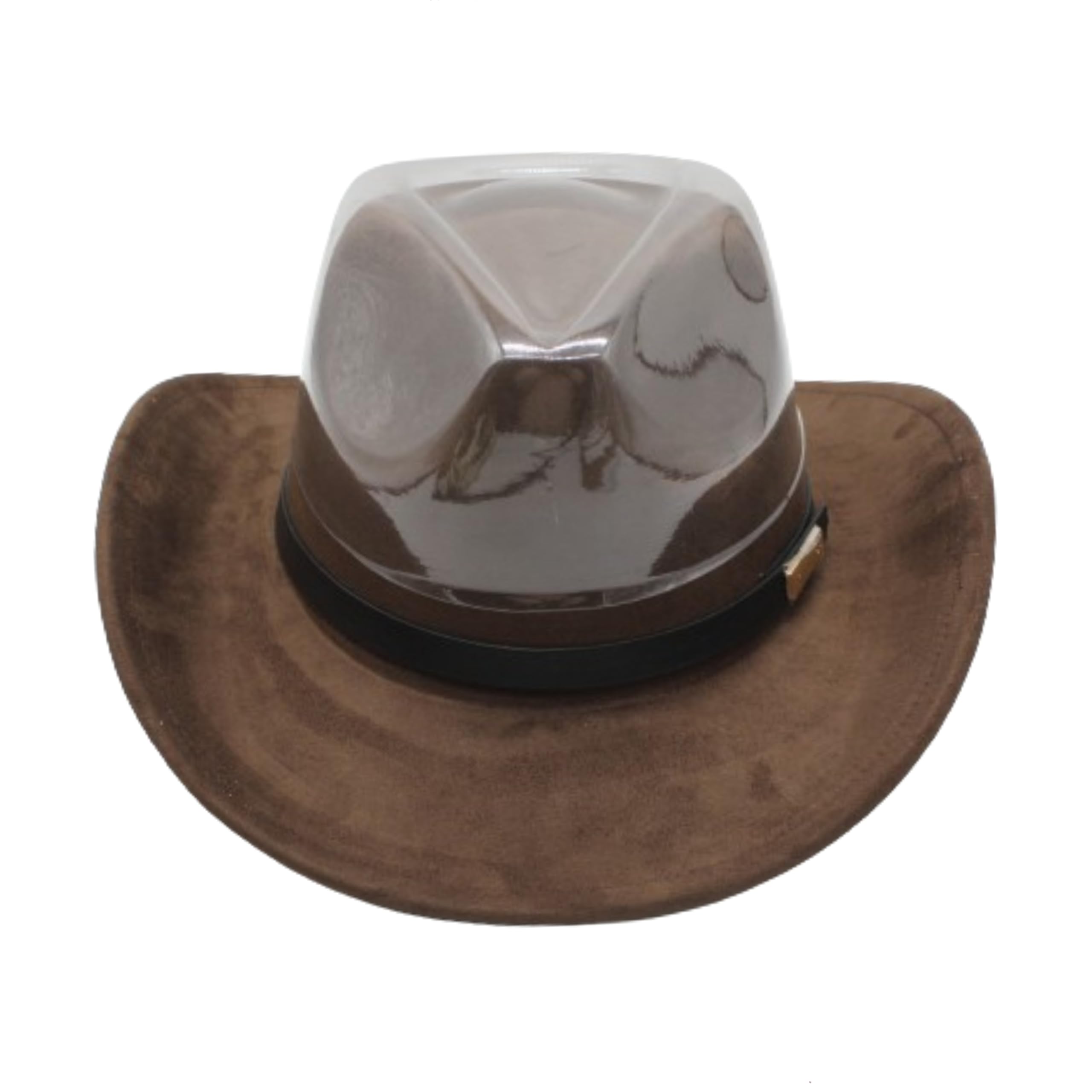 LIDHAY Cowboy Hat for Women Men Felt Wide Brim Cowgirl Hat Western Suede Hats for Cowboys and Cowgirls with Belt Buckle JZ-202 Brown