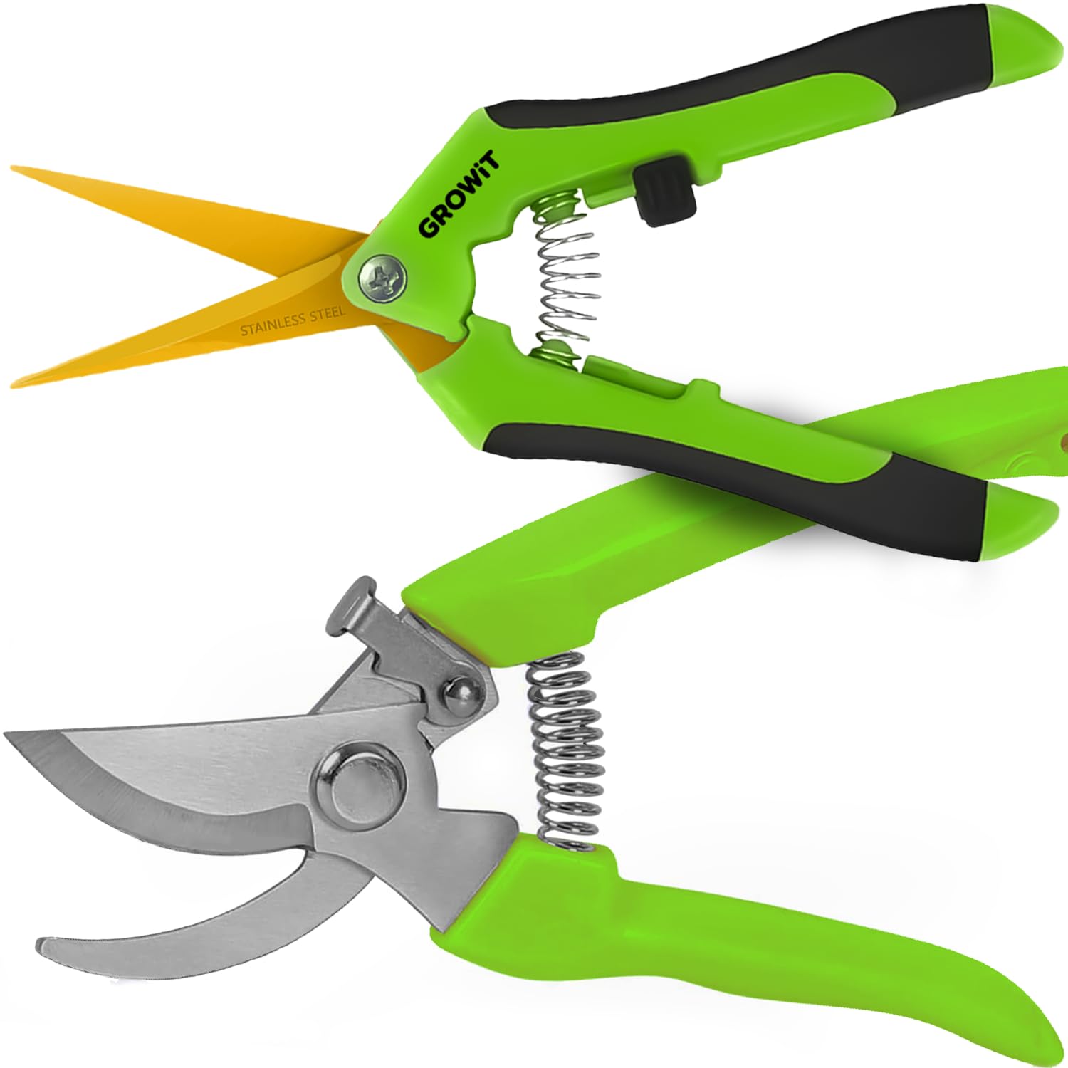 Craft911 Pruning Shears & Gardening Scissors Set - 7" Titanium Coated Sharp Garden Clippers, Stainless Steel Garden Shears for Plant - Garden Pruners, Florist Scissors with Non-Slip Grip