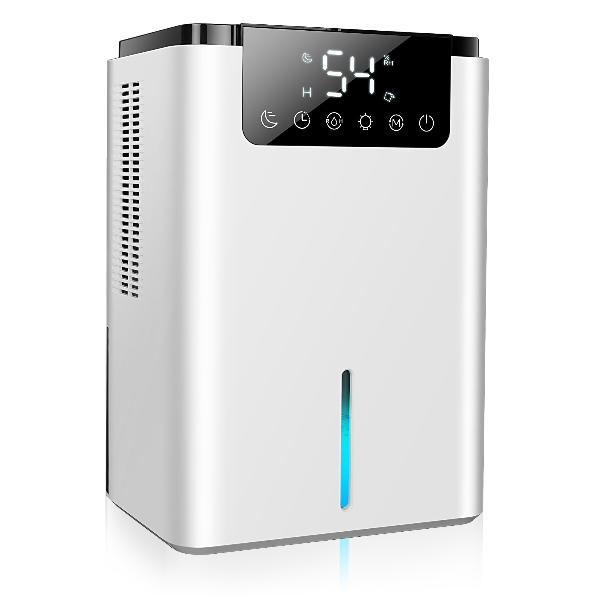 Dehumidifier, Dehumidifiers for Room,70 OZ Water Tank, (800 sq.ft) Dehumidifiers for Basement Home Bathroom Bedroom with Auto Shut Off, 7 Colors LED Light, white