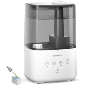 fabuletta humidifiers for bedroom, warm and cool mist humidifier large room for home, 4.5l top fill room humidifier with 45h runtime, 3 mist levels, essential oil diffuser, quiet sleep mode ＆ timer