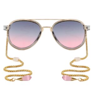 loom&pearl armless chain festival sunglasses with non-slip holds on ears