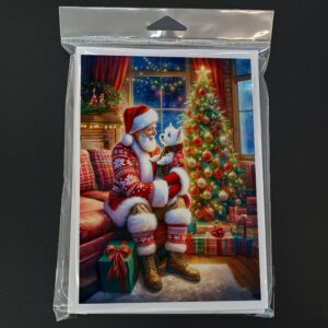 Caroline's Treasures DAC4167GCA7P Westie and Santa Claus Greeting Cards Pack of 8 Blank Cards with Envelopes Whimsical A7 Size 5x7 Blank Note Cards