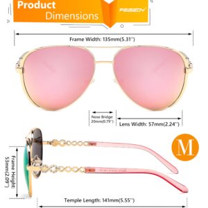 FEISEDY Retro Polarized Pilot Sunglasses for Women 70s Vintage Trendy Shades B4147