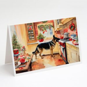 caroline's treasures dac3796gca7p german shepherd christmas cookies greeting cards pack of 8 blank cards with envelopes whimsical a7 size 5x7 blank note cards