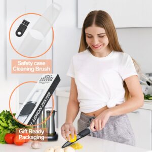 Lemon Zester Tool, Heavy Duty Cheese Vegetable Citrus Zester Grater with Handle for Lemon, Garlic, Nutmeg, Chocolate, Fruits, Vegetables - Stainless Steel Zester Grater & Cheese Shredder