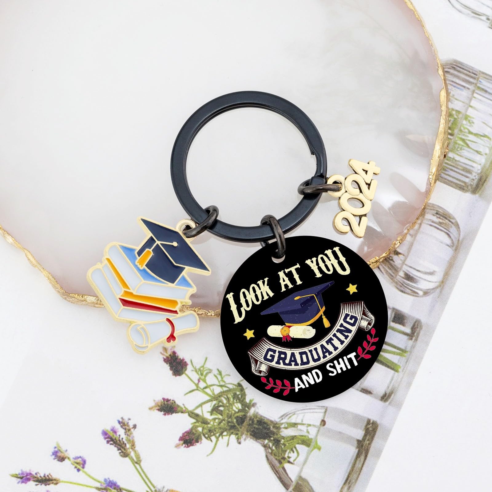 OEHEDOU Funny Graduation Gifts College Graduation Keychain 2024 Graduation Gifts For Seniors Student University Graduation Class Of 2024 Graduation Gifts For Him Her Graduate From College