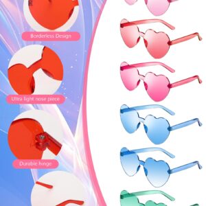 GCQJOQ 2 Pairs Heart Sunglasses for Women, Blue Heart Glasses for Party Favor