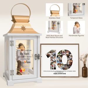 10th Wedding Anniversary Lantern, Best 10th Anniversary Wedding Gifts for Couple Parents Wife Husband Tin 10 Years of Marriage for Him Her, Unique 10th Wedding Ideas