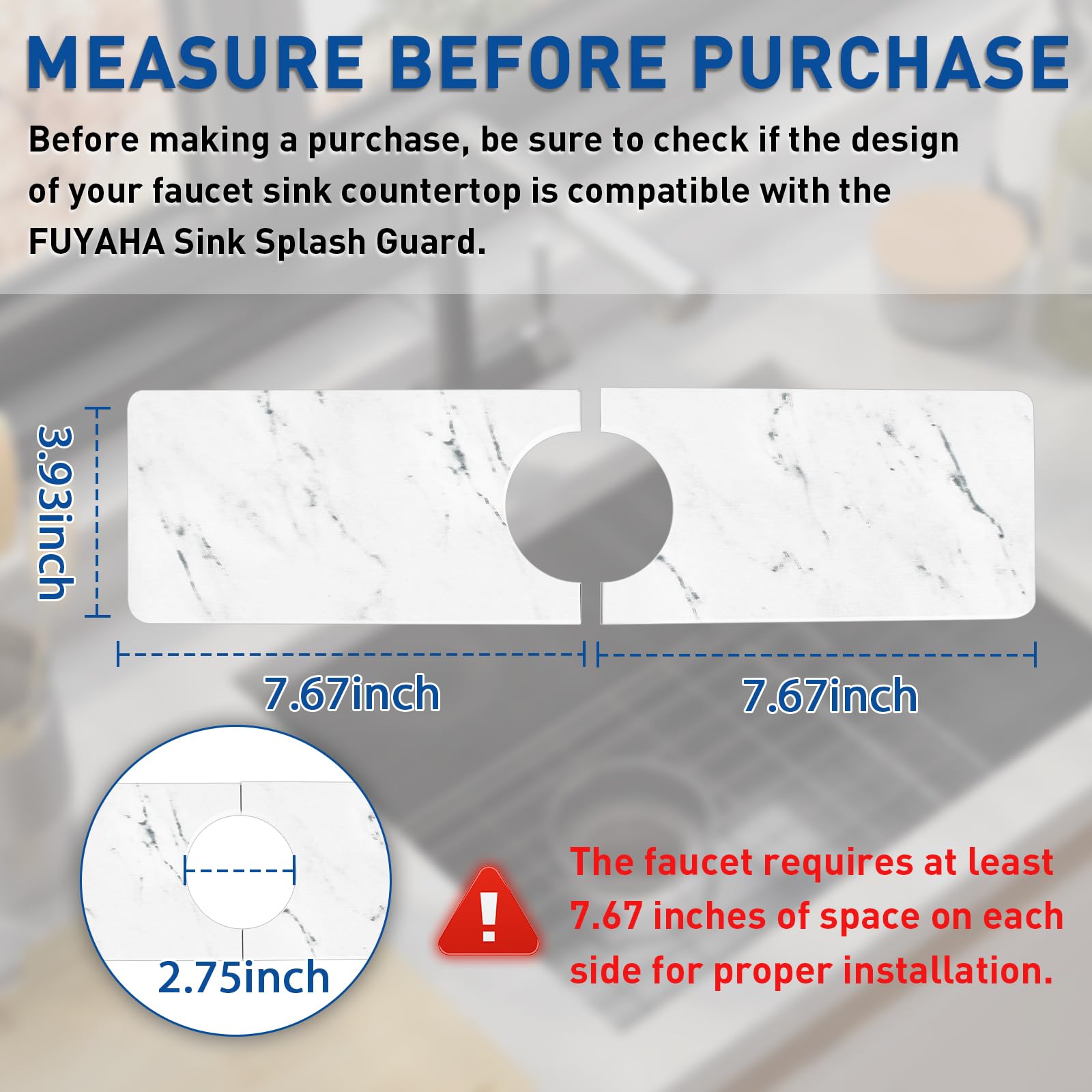 Kitchen Sink Splash Guard: Kitchen Faucet Mat, Diatomaceous Earth Sink Faucet Absorbing Mat, Faucet Handle Drip Catcher, Faucet Mat for Kitchen Sink Bathroom (15.75 * 3.93 in, White )