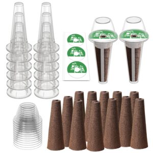 seed pod kit compatible with aero garden and all brands - grow anything kit for indoor garden hydroponics growing system with 12 grow sponges, 12 pod labels, 12 plant baskets domes