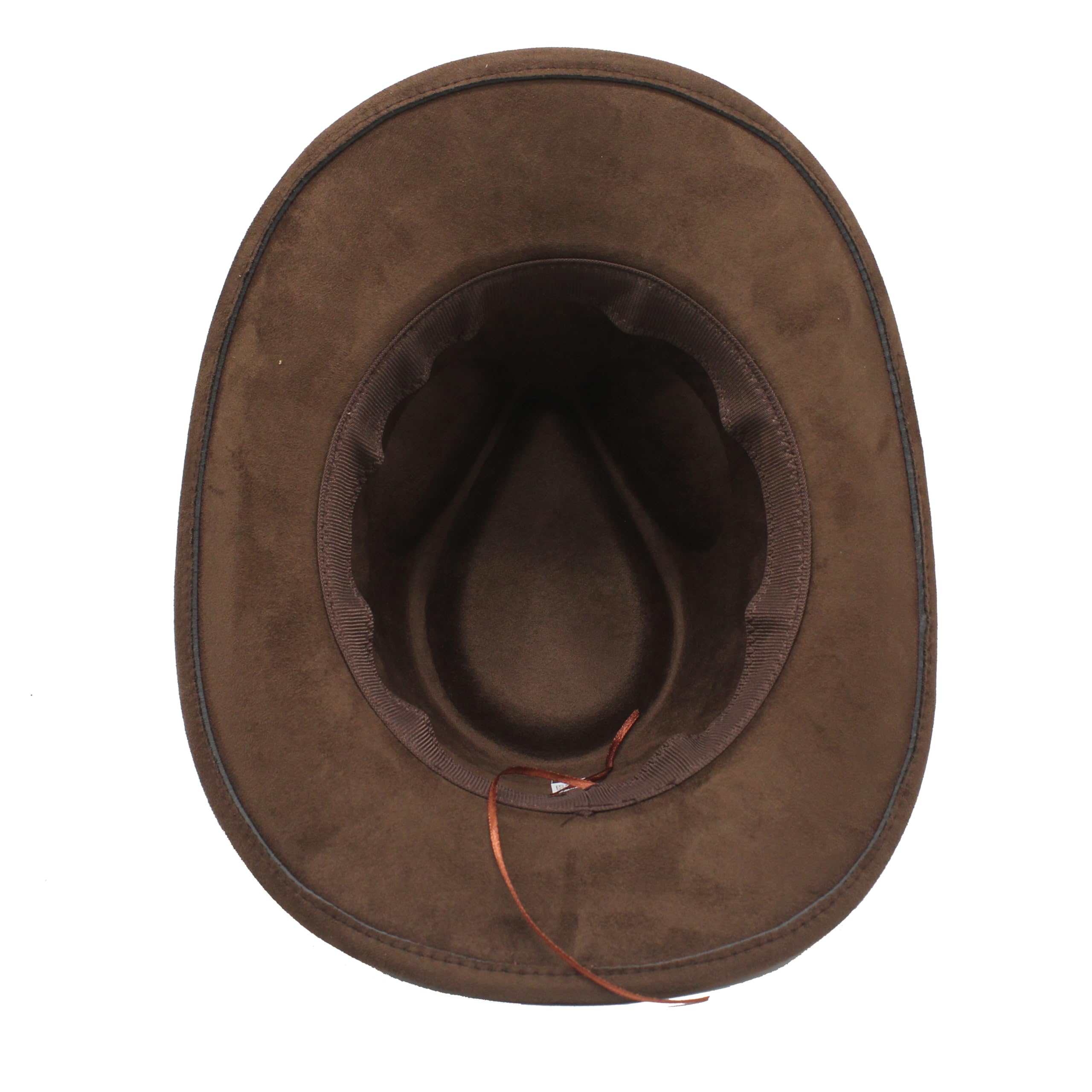 LIDHAY Cowboy Hat for Women Men Felt Wide Brim Cowgirl Hat Western Suede Hats for Cowboys and Cowgirls with Belt Buckle JZ-202 Brown