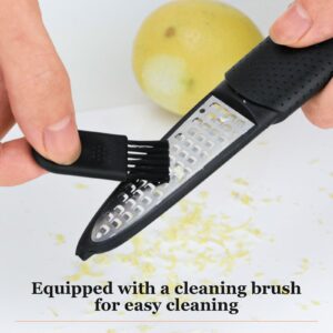 Lemon Zester Tool, Heavy Duty Cheese Vegetable Citrus Zester Grater with Handle for Lemon, Garlic, Nutmeg, Chocolate, Fruits, Vegetables - Stainless Steel Zester Grater & Cheese Shredder