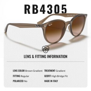 Ray-Ban RB4305 Phantos Shape Sunglasses With Eyewear Kit Bundle - High Bridge Fit - Ideal Formal and Casual Wear Retro Sunglasses