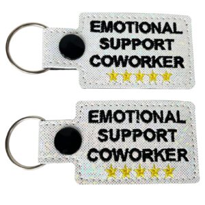 phawngu 2 pack gifts for coworkers, coworker gifts for women, work bestie gifts, coworker christmas gifts birthday gifts, emotional support coworker vinyl keychain keyring