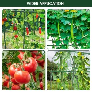 Hoyejyou 65"×48" Cucumber Trellis for Raised Bed, U-Shape Garden Trellis for Climbing Plants Outdoor, Metal Arch Vegetables Trellis, Detachable Cucumber Trellis Support for Tomato,Squash,Zucchini