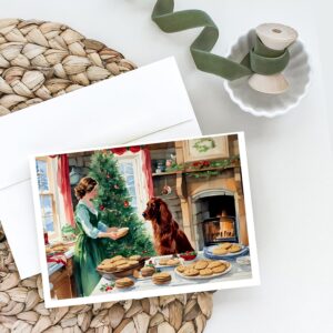 Caroline's Treasures DAC3814GCA7P Irish Setter Christmas Cookies Greeting Cards Pack of 8 Blank Cards with Envelopes Whimsical A7 Size 5x7 Blank Note Cards