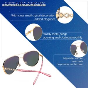 FEISEDY Retro Polarized Pilot Sunglasses for Women 70s Vintage Trendy Shades B4147