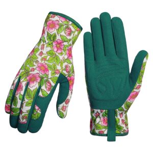 pleneal gardening gloves for women - leather garden gloves thorn proof, outdoor protective working gloves for weeding