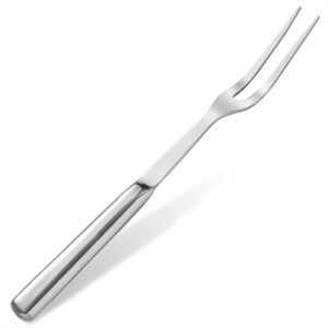 two pronged stainless steel fork - 11" serving fork large for meat carving fork heavy duty two prong fork tines meat fork - big forks for cooking fork 2 prong meat forks for lifting barbecue fork