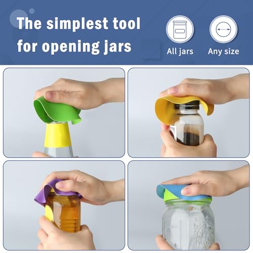 Aixoom Rubber Jar Opener Pads Set of 4, Round Heat-insulated Non-Slip Gripper Pads for Jars, Kitchen Tool for Easy Opening (Circle)