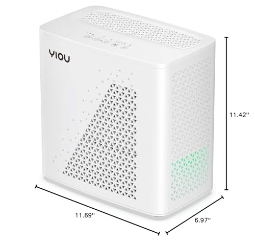 YIOU Air Purifier, Large Room Up to 547 Ft², H13 True HEPA Filter for Wildfires, Pets Hair, Dander, Smoke, Pollen, Quiet 20dB Air Cleaner for Bedroom Home Office Living Room Kitchen, R1(White)