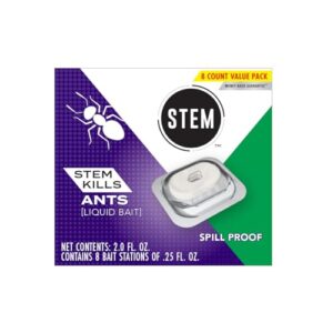 stem liquid ant baits, kills the queen and colony, for indoor use, 8 spill proof bait stations