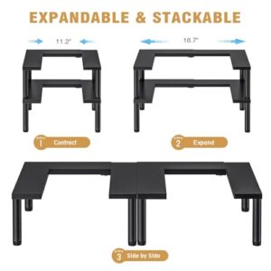 THYGIFTREE Spice Rack Organizer for Cabinet Expandable Metal Seasoning Organization Height Adjustable 2 Tier Spice Storage Shelf for Cupboard Pantry