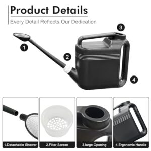 2 Gallon Watering Can for Outdoor Plants,Plant Watering Can with Removable Long Spout and Stainless Steel Shower Head,Large Garden Watering Can for House Plant Flower Vegetable