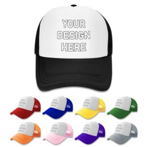 custom hat design your own men women custom trucker hat your name logo text or image black hat team gift wholesale custom hats for men