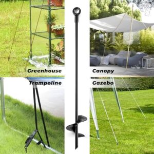 18'' Ground Anchors Heavy Duty for High Winds - Ground Stakes Earth Anchors - Screw in Shed Anchor Kit Auger Anchor for Mobile Home, Swing Set, Tent, Carport, Gazebo, Trap Anchors Hurricane Tie Down