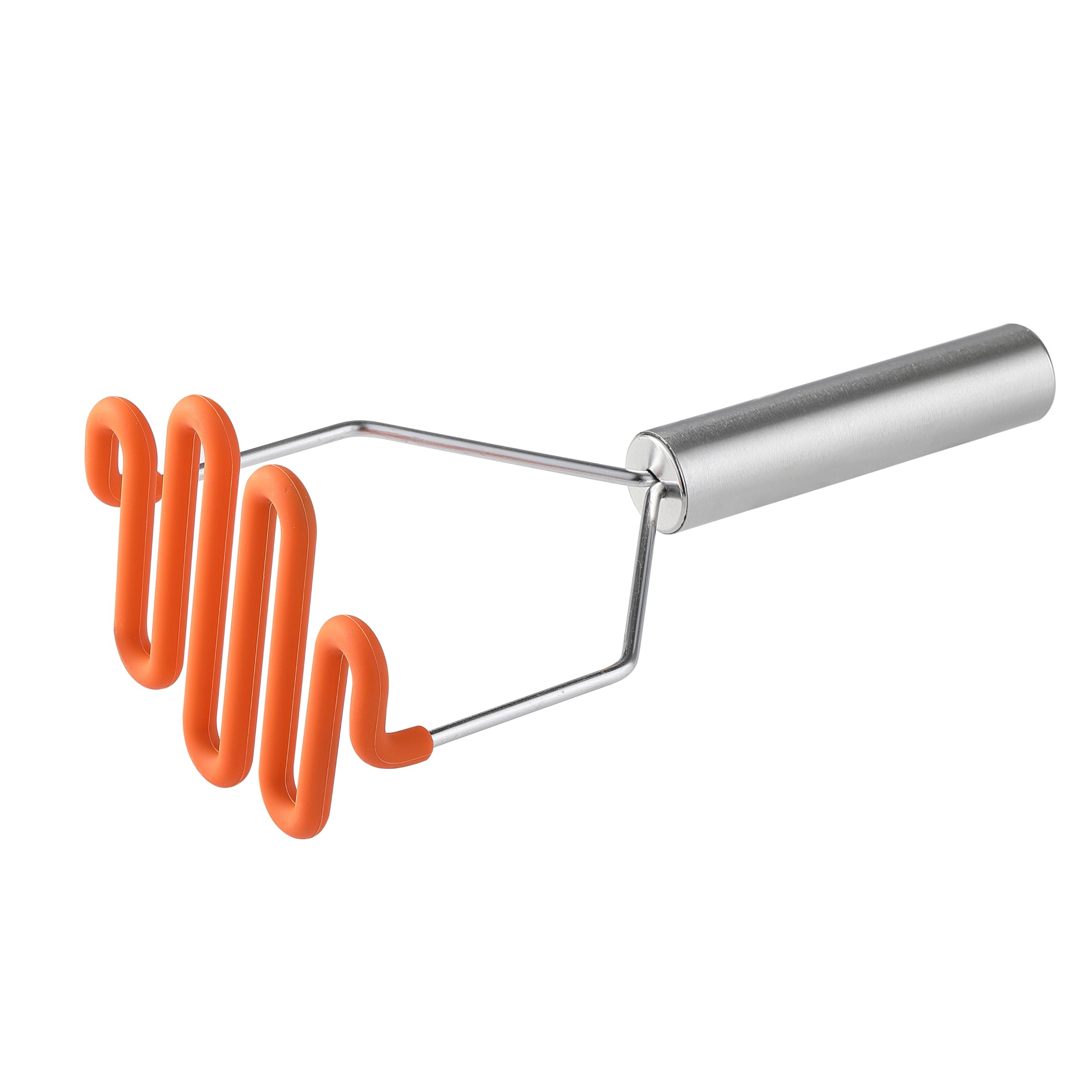 Potato Masher, VITUER Non-Scrath Silicone Potatoes Masher, Premium Stainless Steel Wrapped in Silicone Mashed Potatoes Masher, Great for Avocado, Potatoes, Beans, Dishwasher Safe (9.25inch, Orange)