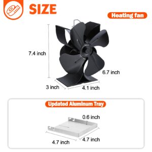 Miaton Heat Powered Wood Stove Fan and Mr Buddy Heater Fan for Little Buddy and Big Buddy (Included Bracket), Non Electric Fireplace Fan Eco fan Thermal Fan Thermoelectric Fan