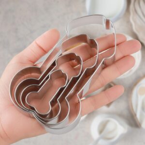 Prasacco 4 Pieces Stainless Steel Cookie Cutter Set, Funny Cookie Cutters, Creative Cookie Cutters, Biscuits Molds Metal Molds DIY Cookie Baking Molds for DIY Snacks, Cocktail Party Supplies