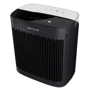 honeywell insight hepa air purifier with air quality indicator for medium-large rooms (190 sq ft), black - wildfire/smoke, pollen, pet dander, and dust air purifier (renewed)