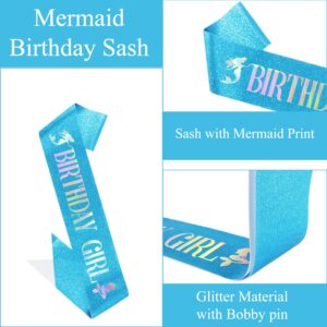 Didder Mermaid Themed Party Outfit: Sash, Crown and Decorations for Girls