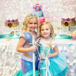 Didder Mermaid Themed Party Outfit: Sash, Crown and Decorations for Girls