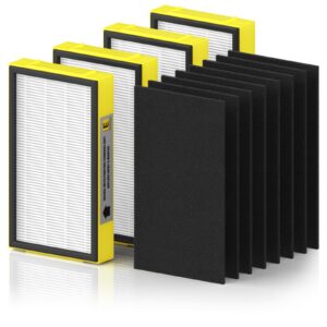 flt4100 true hepa replacement filter e for guardian ac4100, ac4100ca, ac4150bl, ac4150pca, ac4150p, 4 true hepa filter & 8 activated carbon filter