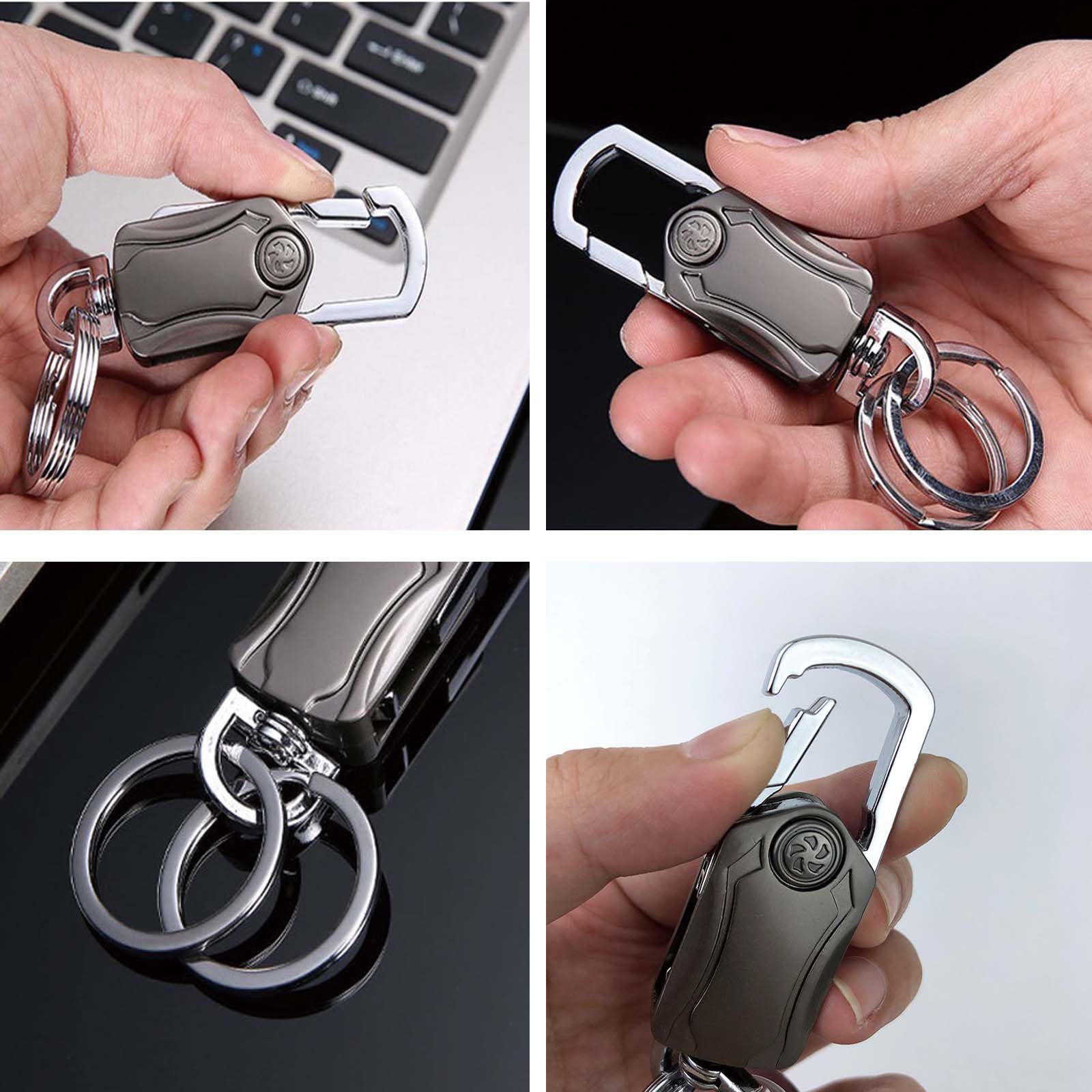 gsiollvderbarley key chain,keychain clip,Universal Key Fob Keychain Holder for Men and Women,360 Degree Rotatable,Bottle Opener,Carabiner Car Key Chains.