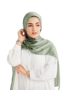 xirhoot hijab for women hijab scarf for women satin hijab texture satin crepe hijab (sage)