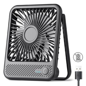 koonie usb desk fan, strong wind ultra quiet small personal fan with 180° tilt folding and 3 speeds adjustable, usb-c corded powered mini usb fan for office desktop bedroom