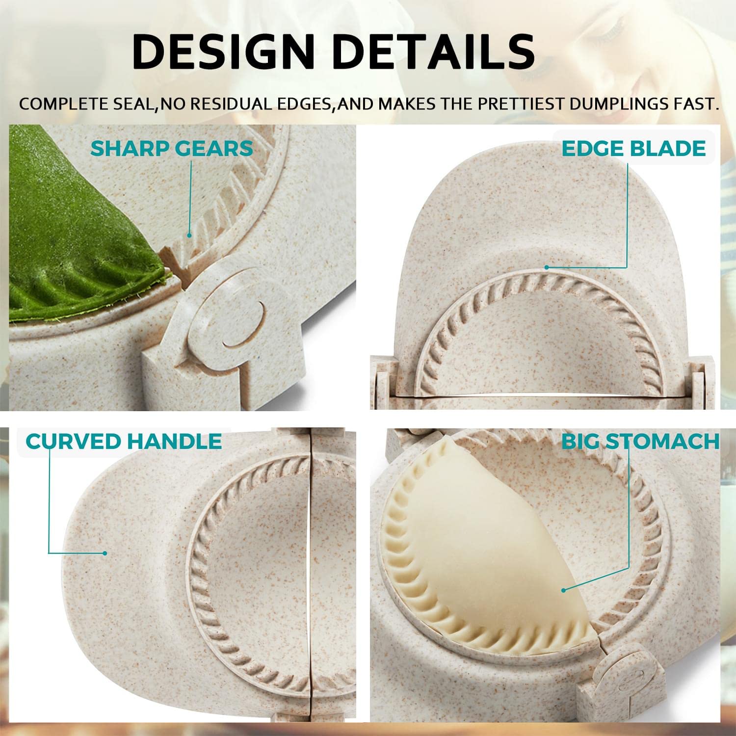 MUMSUNG Empanada Maker Press, 6-Inch Extra Large Dumpling Maker Set with Dough Cutter, Dumpling Mold Set for Pierogi, Pastelitos, Calzone, Turnovers, Chinese Dumpling, 5Sizes (6"/5"/4"/3"/2.6")