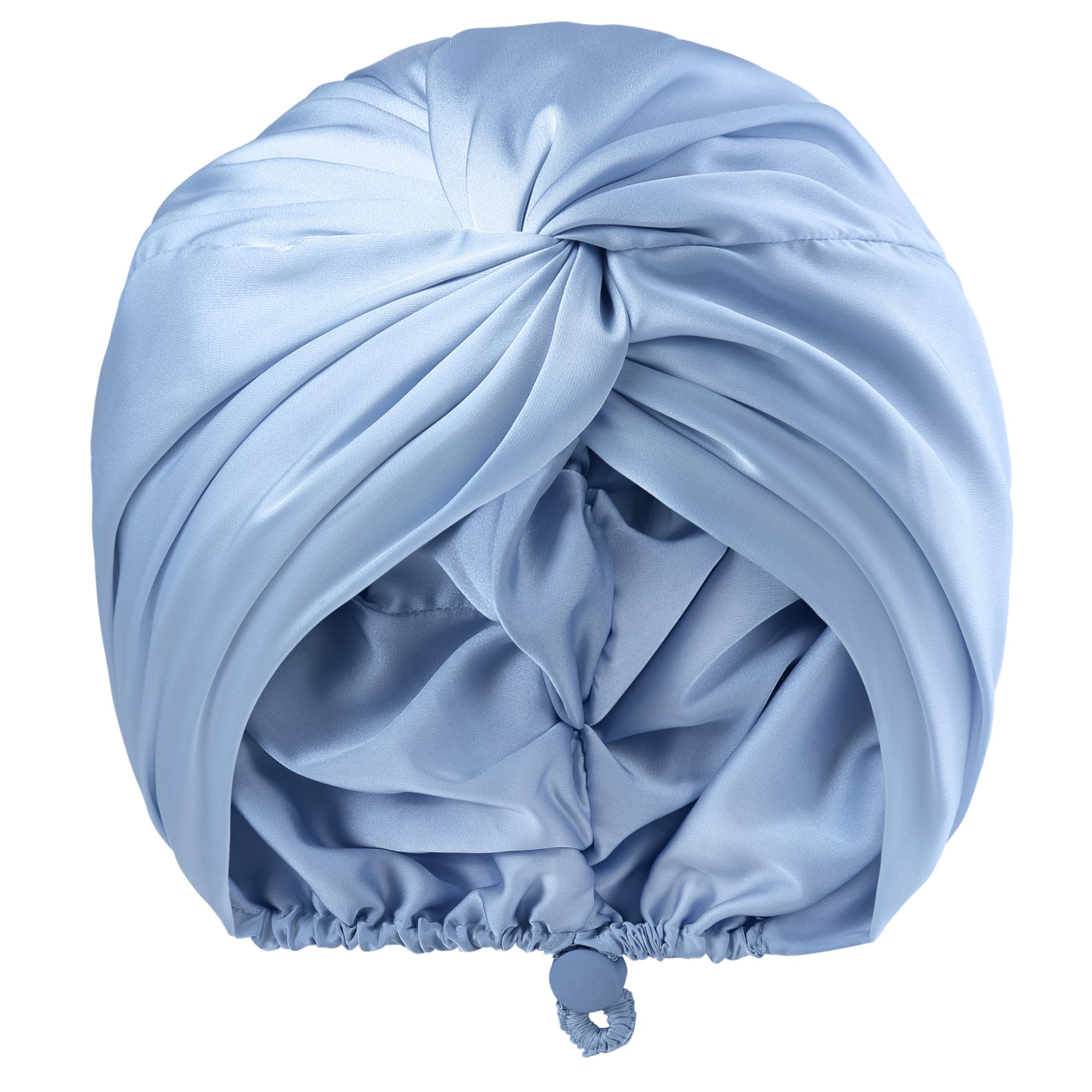 Silk Satin Bonnet for Hair Sleeping : Women Men Care Gift for Daily Travel Life, Sleep Essentials Gifts for Christmas Valentine's Day - Aqua Sky Blue