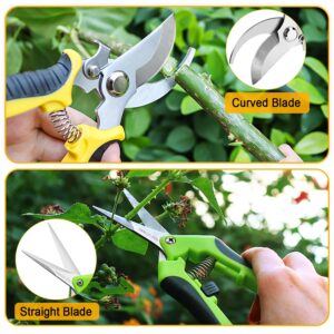 2 Packs Pruning Shears, Garden Shears, Garden Scissors, Garden Pruners Stainless Steel Pruning Shears for Gardening, Garden Clippers, Gardening Tools Scissors with Storage Bag