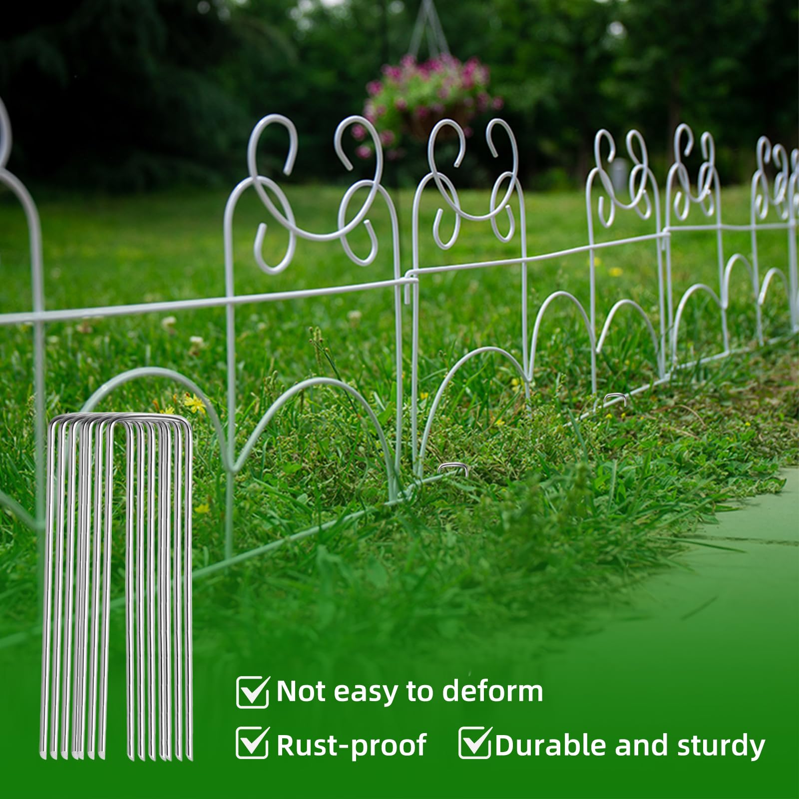 Luijnbn 30 Pack Lawn Staples, Premium Garden Landscape Staples, Galvanized Heavy-Duty Gauge Stakes, U-Shaped Tent Stakes, Anti-Rust Fence Netting Pins Ground Spikes, Sod Pins