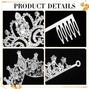 Landical 15 Pcs Silver Tiara and Crowns for Women Crystal Tiara Crown Headband with Comb Rhinestone Queen Princess Crown Hair Accessories for Christmas Bridal Party Prom Costume Cosplay Gifts