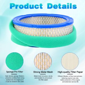 Air Filter with 272490S Pre-Cleaner for Briggs & Stratton 394018 394018S 392642 5050B 5050D 5050H 5050K 4135-12.5 to 20hp Lawn Mower or Vanguard V-Twin Engine Parts