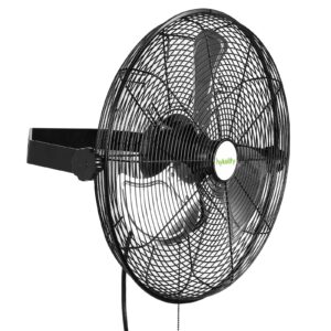 3000 cfm 14 in. outdoor wall mount fan, 3-speed industrial grade high velocity outdoor fans, black waterproof wall fan for patio, garage, commercial, and gazebo - ul listed