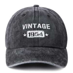 70th birthday gifts for men women, vintage 1954 birthday baseball caps adjustable, 70th birthday decorations men, funny 70th gift ideas - washed cotton hats for dad mom uncle aunt grandpa grandma