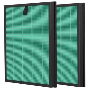 isingo 2 pack mk-d05 air filter replacement for a-eve mk-d05 air purifiers, 4-in-1 high-efficiency h13 true hepa filter - pet dander version, green